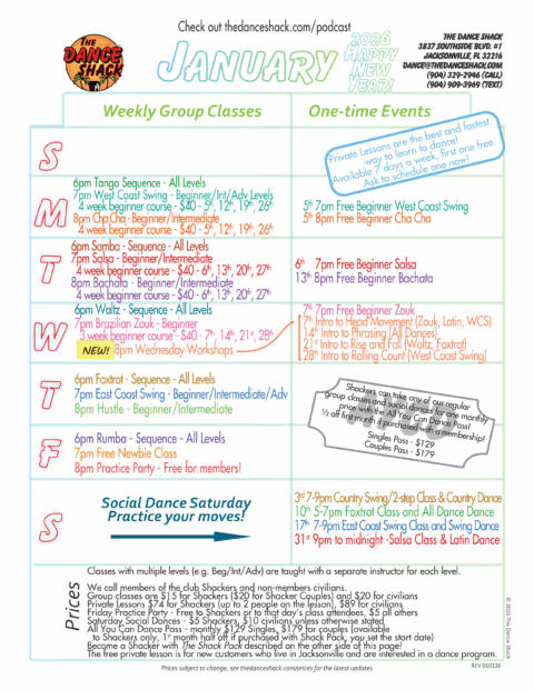 Calendar | The Dance Shack Studio